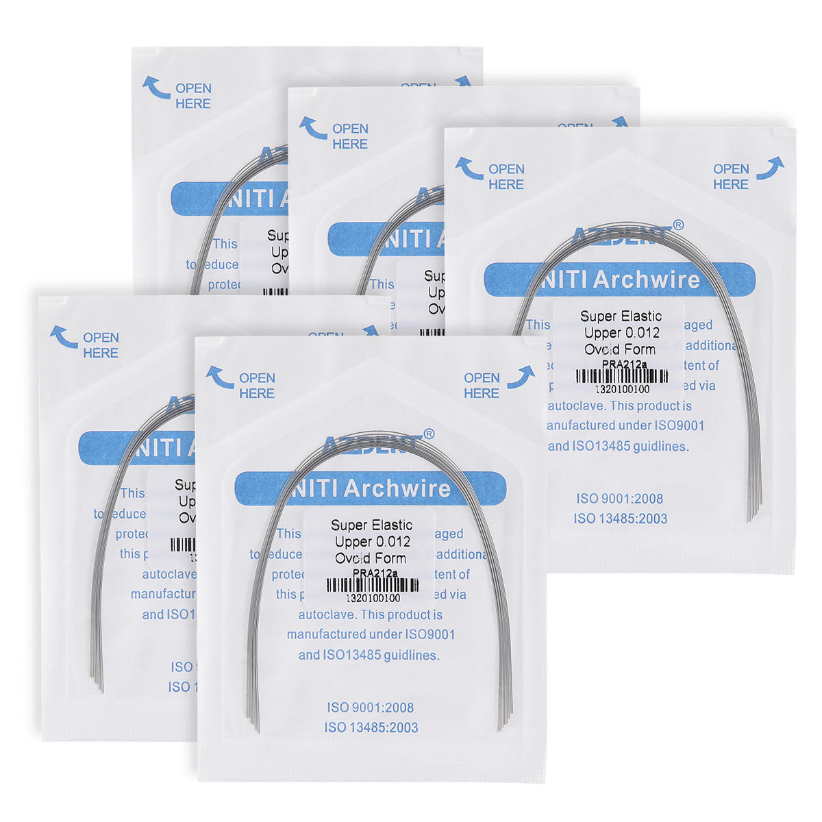 AZDENT Archwire NiTi Super Elastic Ovoid Round 0.012 Upper 10pcs/Pack