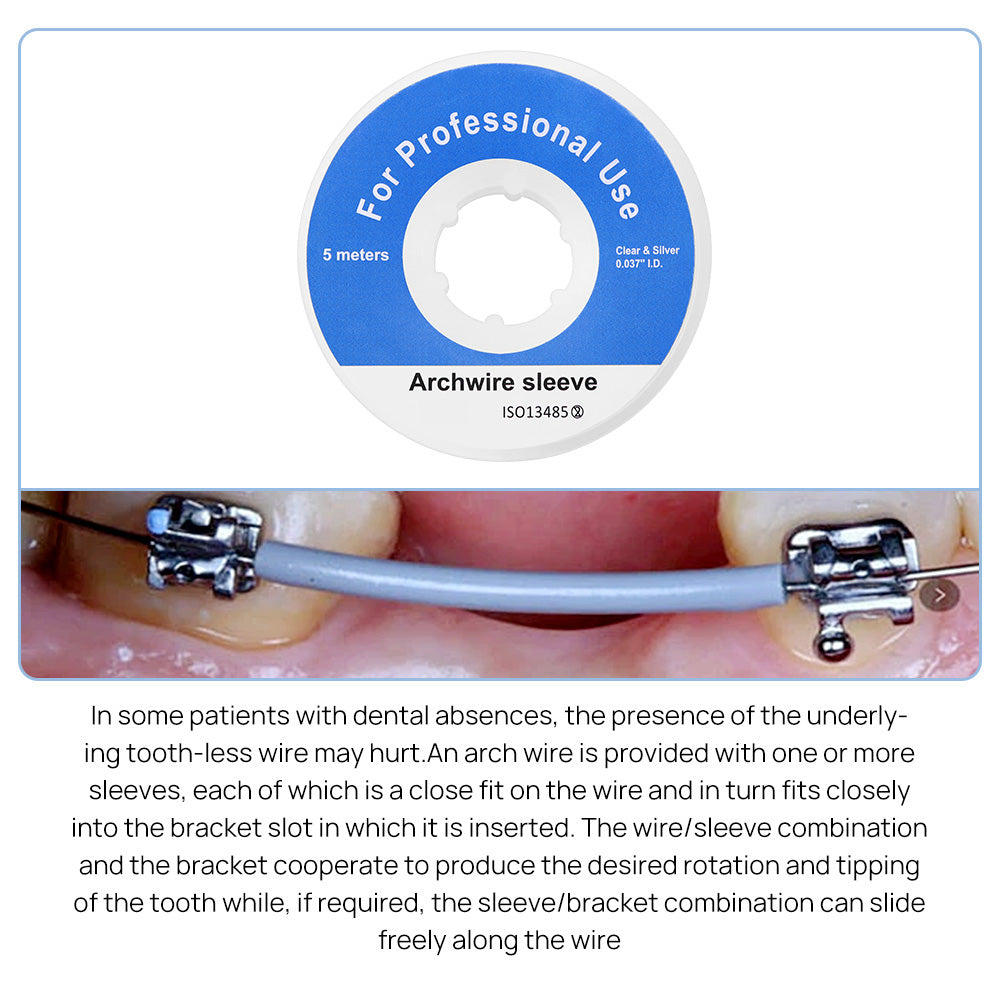 Dental Orthodontic Elastic Archwire Sleeve Tubing Clear/Gray 5 meters ...