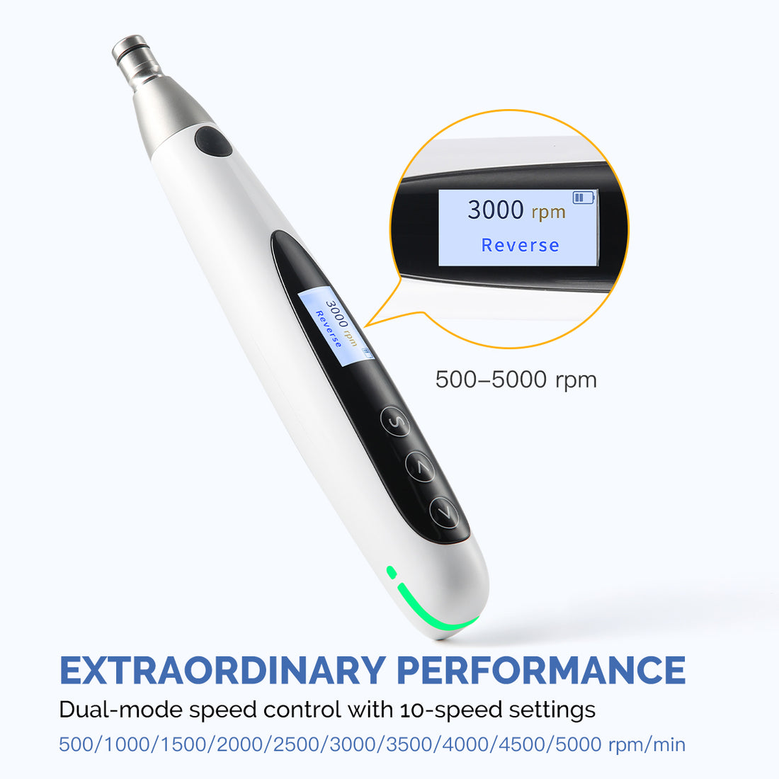 Dental Cordless Brushless Hygiene Prophy Handpiece 10 Speed Settings P