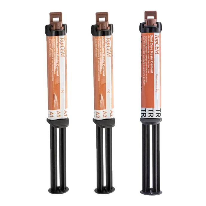 TopCEM Dual Cure Resin Cement Light Cure Self Cure 8gm Automix Syringe ...