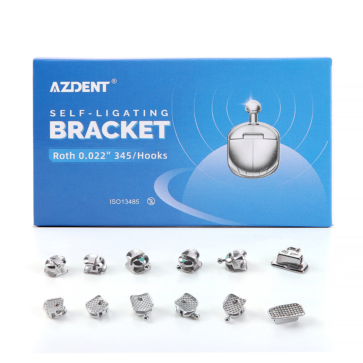 AZDENT Dental Orthodontic Self-Ligating Brackets Spherical Monoblock R