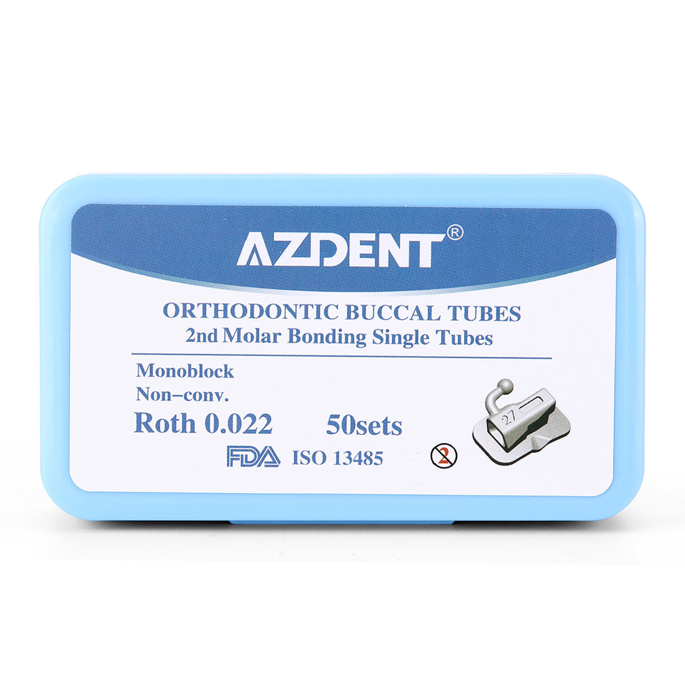 AZDENT Buccal Tube 2nd Molar Bondable Monoblock Non-Convertible Roth 0