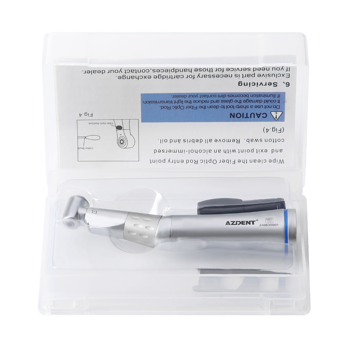 AZDENT Dental 1:1 LED Contra Angle Low Speed Handpiece with E-generato