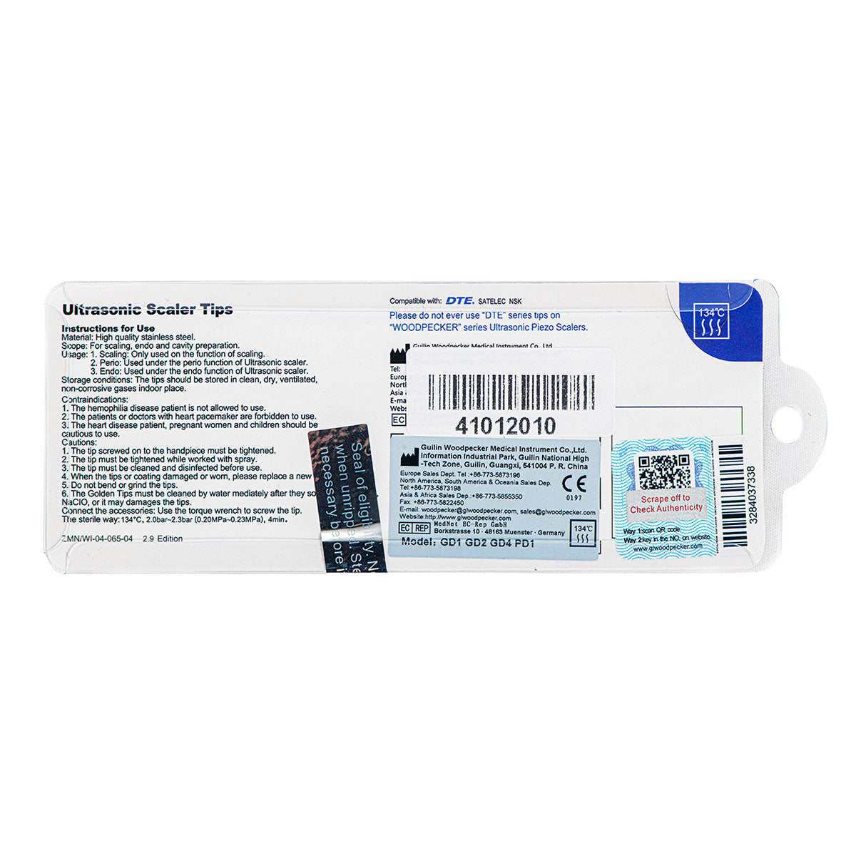 Woodpecker Ultrasonic Scaler Tips for DTE D1 Series 5pcs/Set – AZDENT