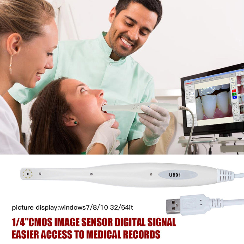 Dental USB Intraoral Camera 8 LED Light High Resolution CMOS 1/4 Senso