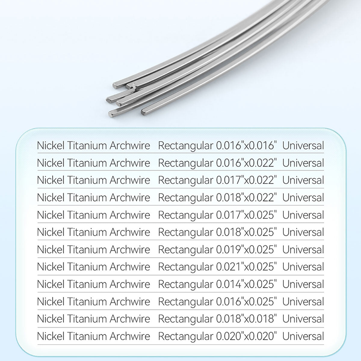 AZDENT Dental Orthodontic Arch Wire NiTi Expanded Rectangular 0.016 x