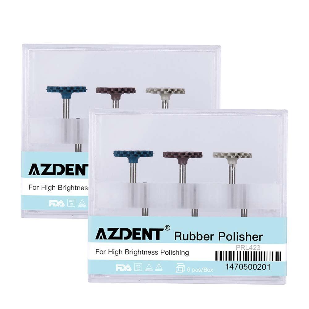 AZDENT Dental Composite Polishing Kit Ceramic Zircon Rubber Wheel 6pcs/Kit