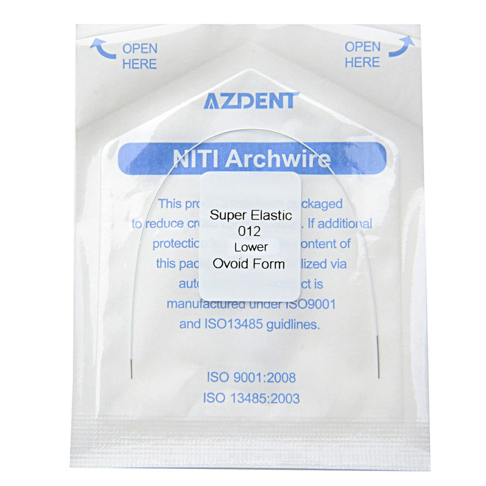 AZDENT Archwire NiTi Super Elastic Colored Coated Ovoid Round 0.012 Lo