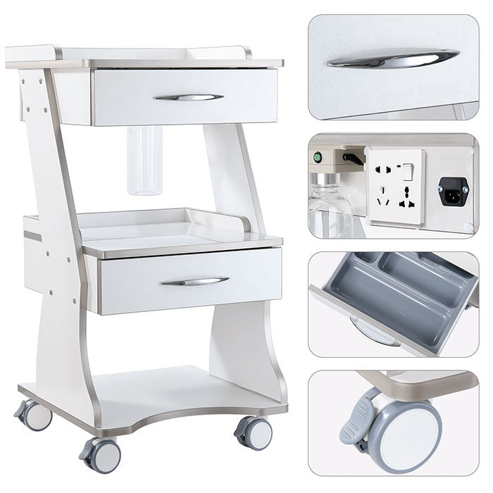 AZDENT Dental Mobile Cart Metal Built-in Socket With Auto-water Bottle