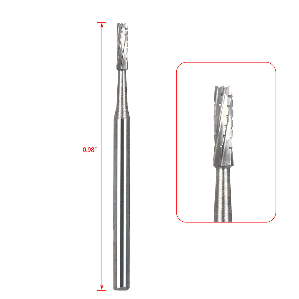 Dental Carbide Bur FG #557 Surgical Length Straight Fissure Crosscut 2