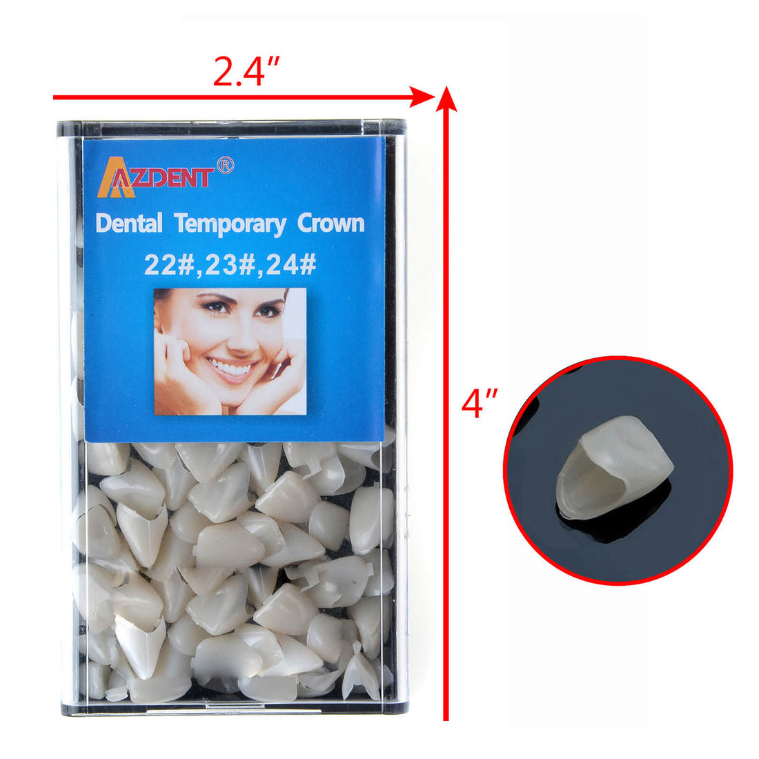 Dental Temporary Crown for Anterior Front Teeth 3 Sizes Mixed 22#23#24